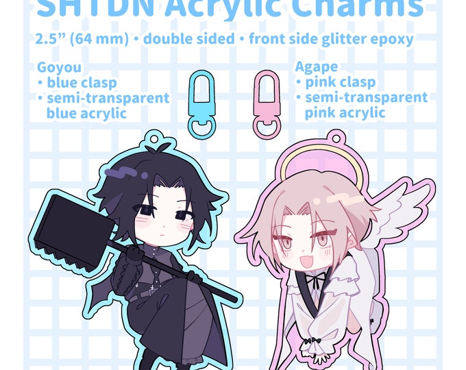 SHTDN Rpgmaker Goyou & Agape Glitter Epoxy Acrylic 2.5" Charms - Etsy