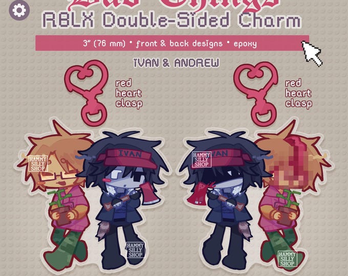 RBLX Bad Things Double Sided Epoxy Charm - Etsy