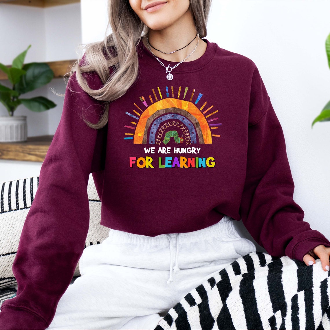 We Are Hungry for Learning Sweatshirt, Back to School Sweater, Funny ...
