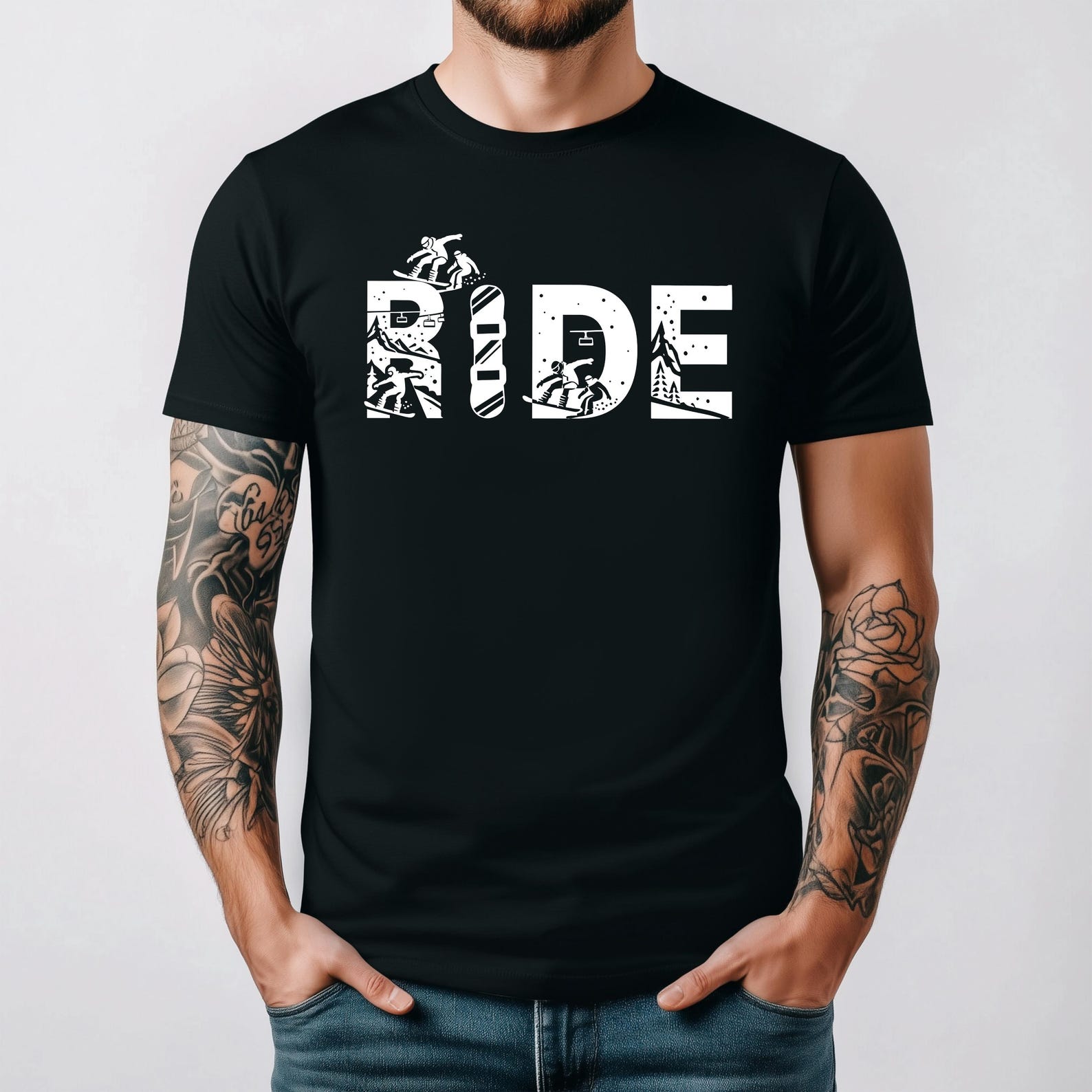 Ride Snowboard T-shirt, Winter Sports Shirt, Extreme Sport Shirt ...