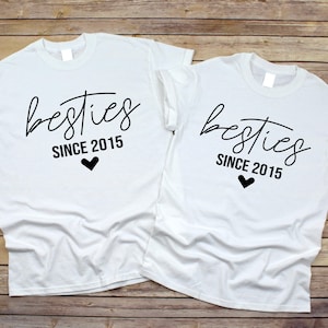 Custom Besties Since T-shirt, Custom Best Friends Shirt, Bff Matching ...