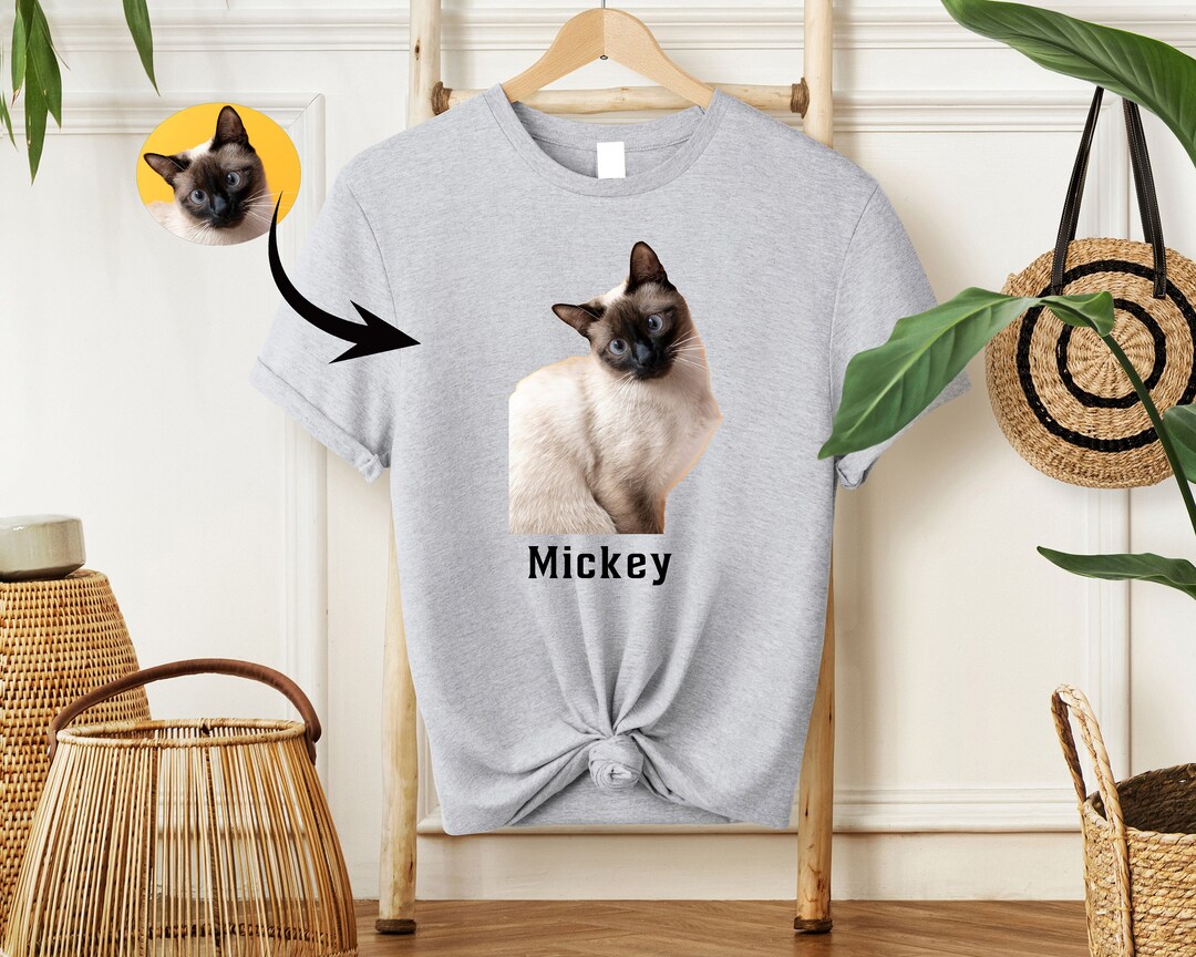 Custom Pet T-shirt, Custom Dog Cat Graphic Shirt, Shirt With Pet Photo ...