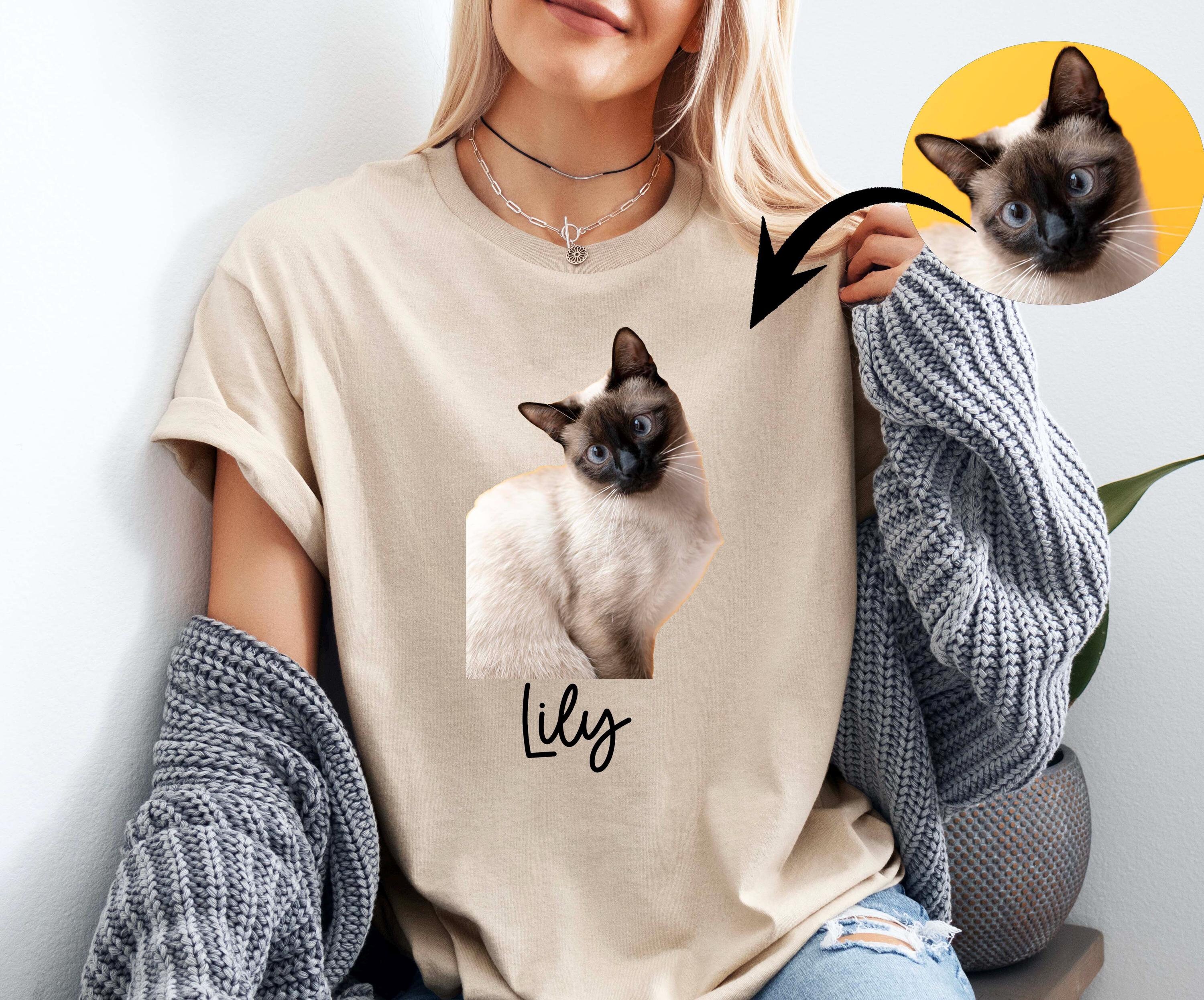 Personalized Cat T-shirt, Custom Pet Shirt, Custom Shirt With Pet Photo ...