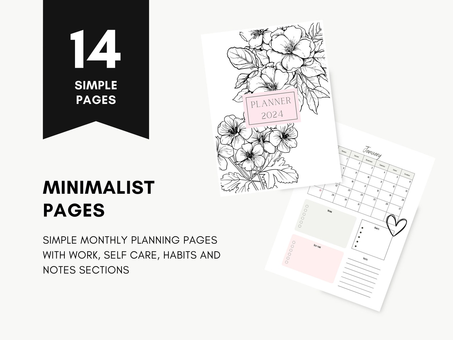 Minimalist Printable Planner Pages - Etsy