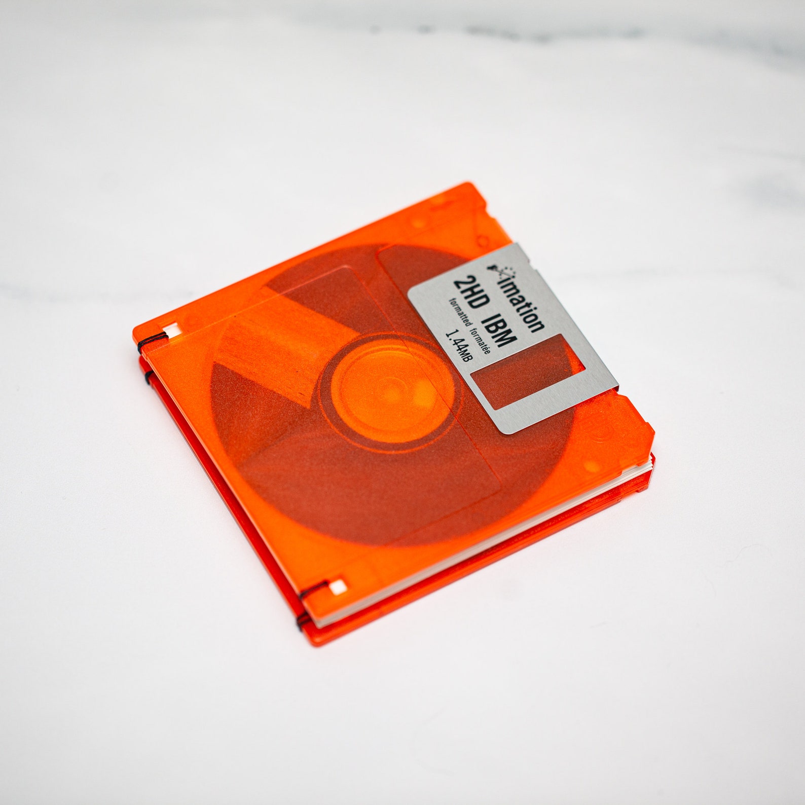 Retro Neon Floppy Disk Book, Handbound Book, Hardbound Book, Blank Page ...