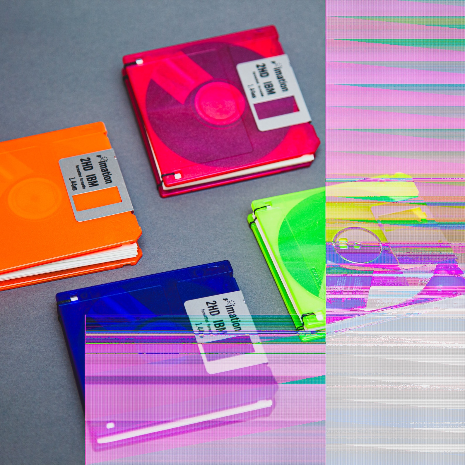Floppy Disk Notebook, Retro Neon Handbound Book, Geek Gift - Etsy