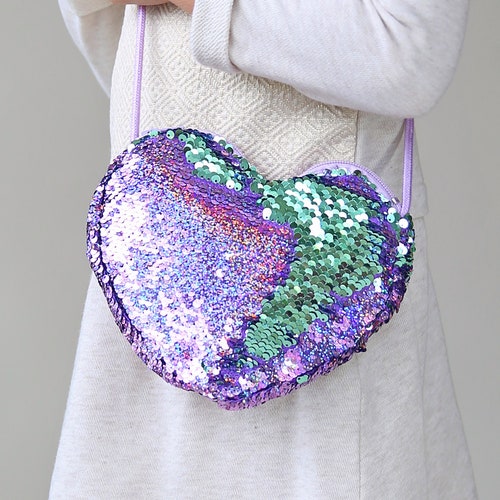 Heart Sequin Purse Flip Sequin Heart Bag Girls Heart Purse - Etsy