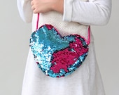 Heart Sequin Purse Flip Sequin Heart Bag Girls Heart Purse - Etsy