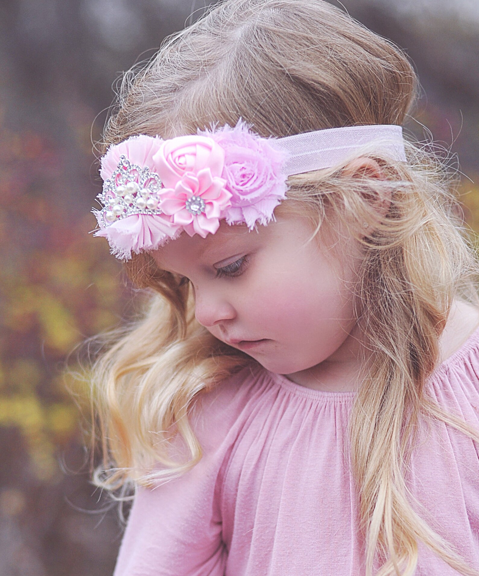 Girls Cream Tiara Floral Headband bow Headband Birthday - Etsy