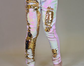 Americana Reversible Sequined Pants Flip Sequin Pants | Etsy