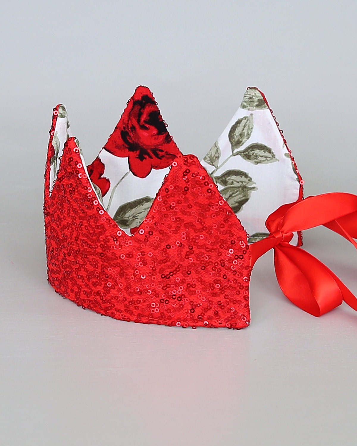 Red Roses Dress up Crown Sequin Crown Birthday Crown Red - Etsy