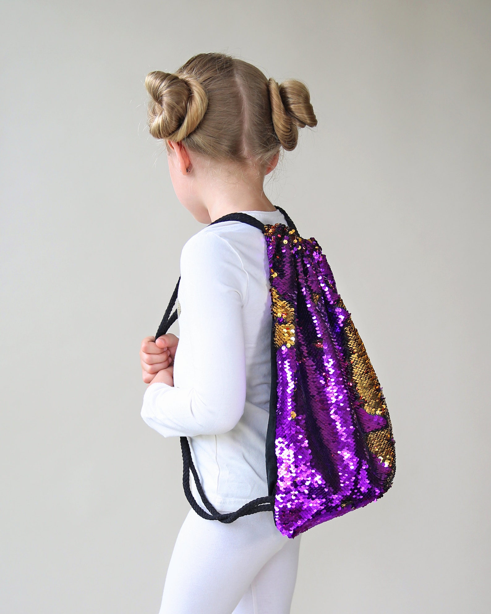 Purple and Gold Sequin Backpack Sequin Backpack Sequin Bag - Etsy