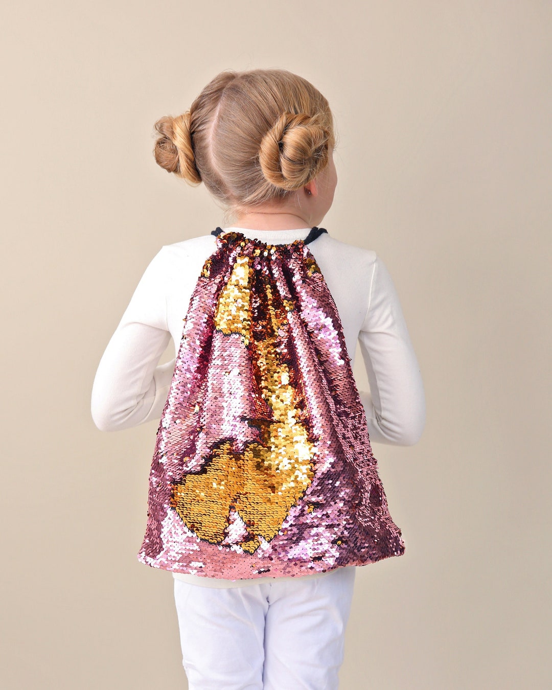 Pink and Gold Sequin Backpack Sequin Backpack Sequin Bag Reversible ...