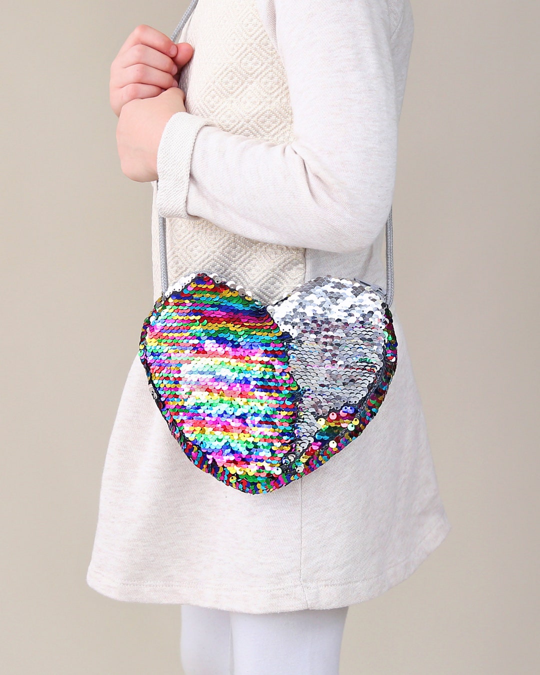 Heart Sequin Purse - Flip Sequin Heart Bag - Girls Heart Purse ...