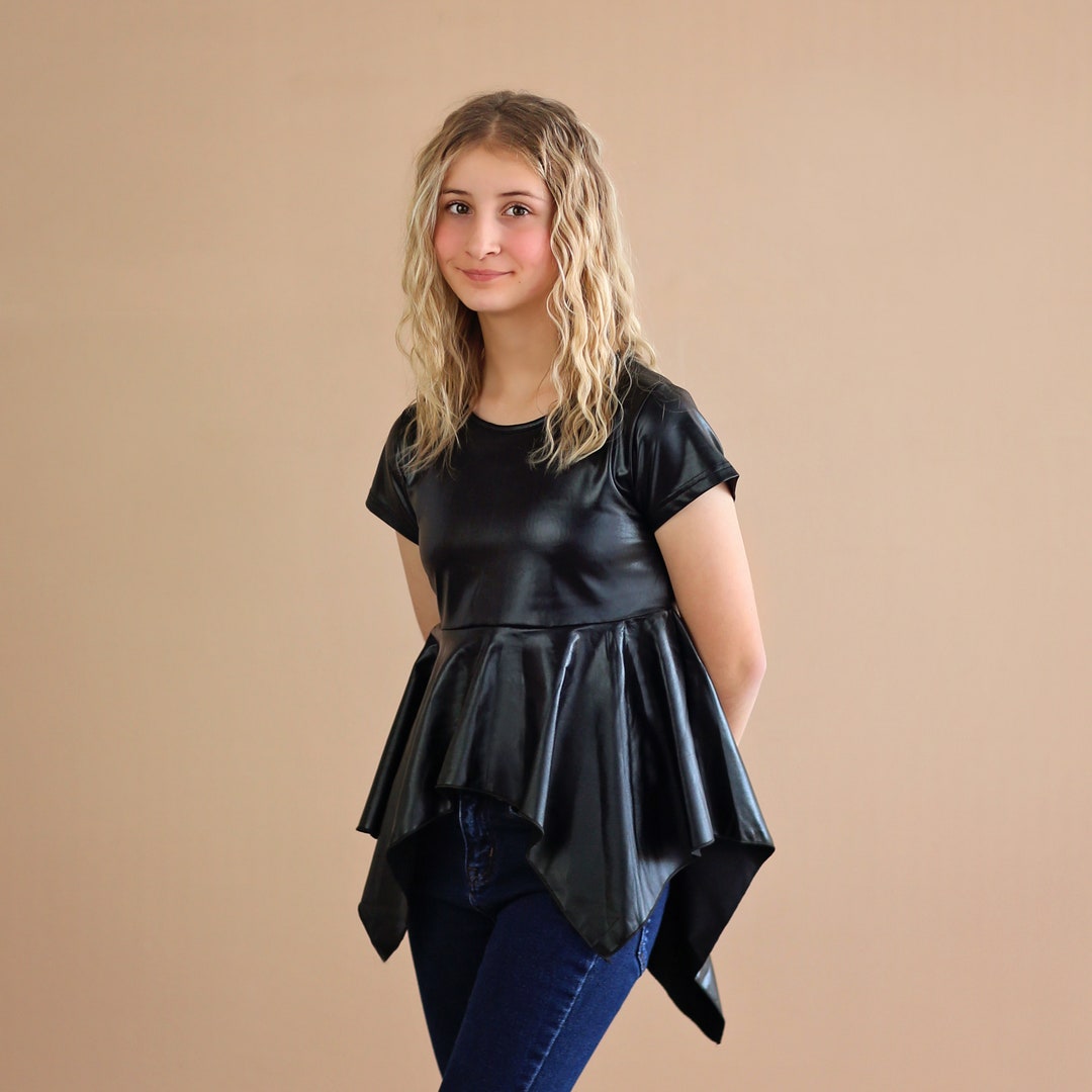 Black Metallic Boho Shirt - Black High Low Shirt - Black Shirt - Black ...