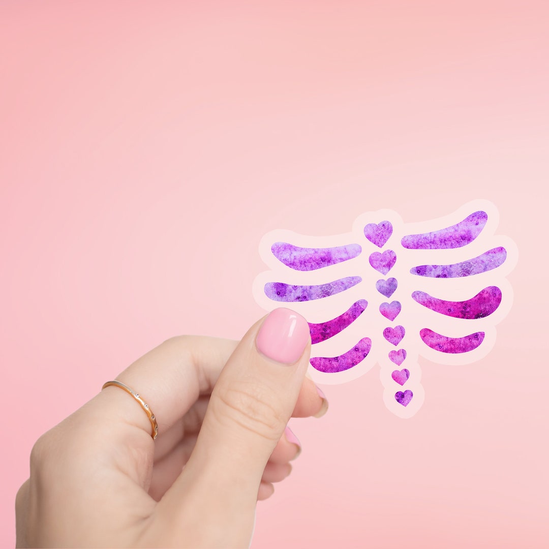Purple Skeleton Rib Cage Sticker- Tumbler Sticker, Decal, Laptop ...