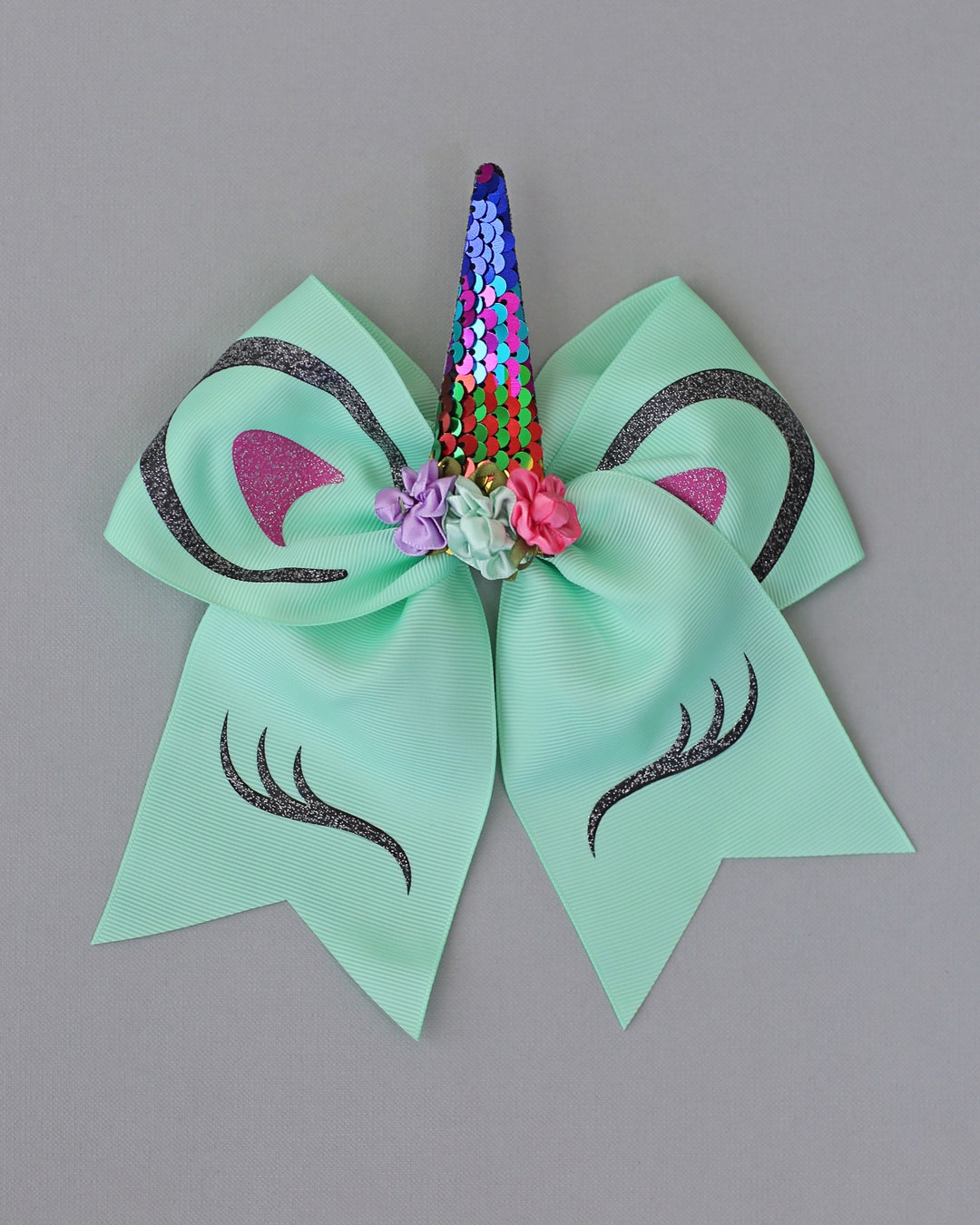 Mint Sequin Unicorn Hair Bow- Unicorn Rubber Band, Unicorn Hair ...