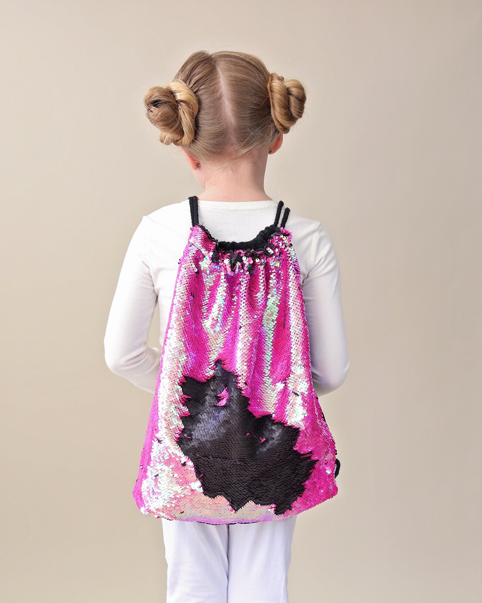 Hot Pink and Black Sequin Backpack - Sequin Backpack - Sequin Bag ...