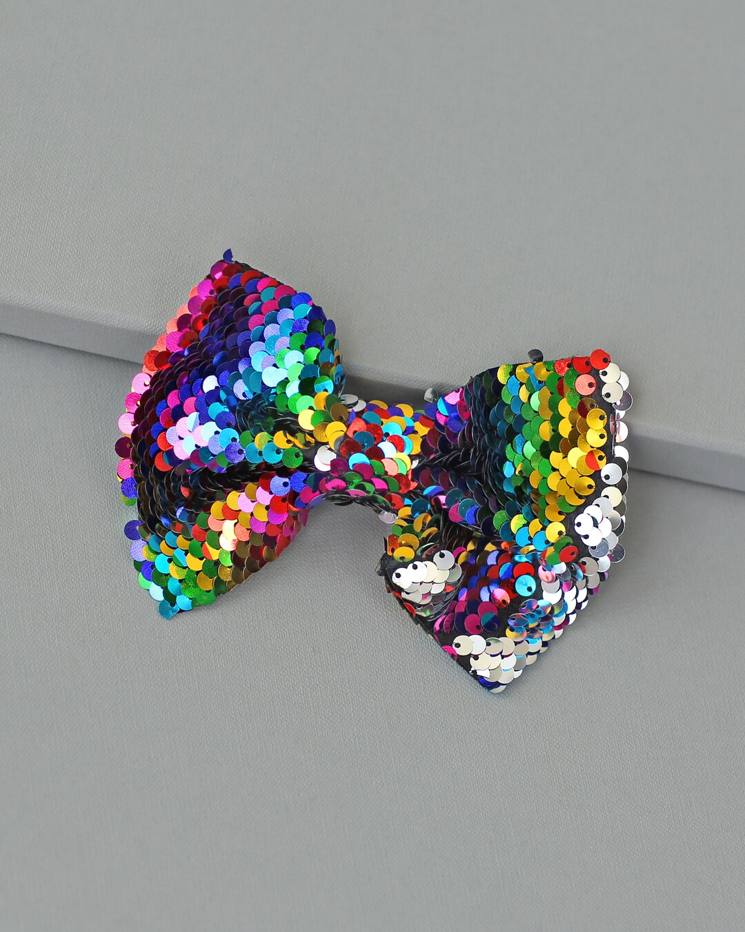 Rainbow Bow Clip-sequin Bow Clip, Rainbow Flip Sequin Bow, Rainbow ...