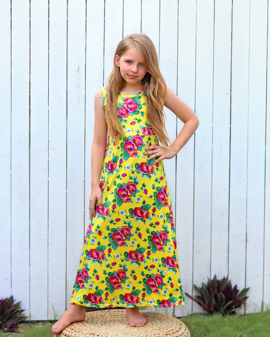 Girls Long Maxi Dress, School, Church, Comfortable Dress, Girls Floral ...