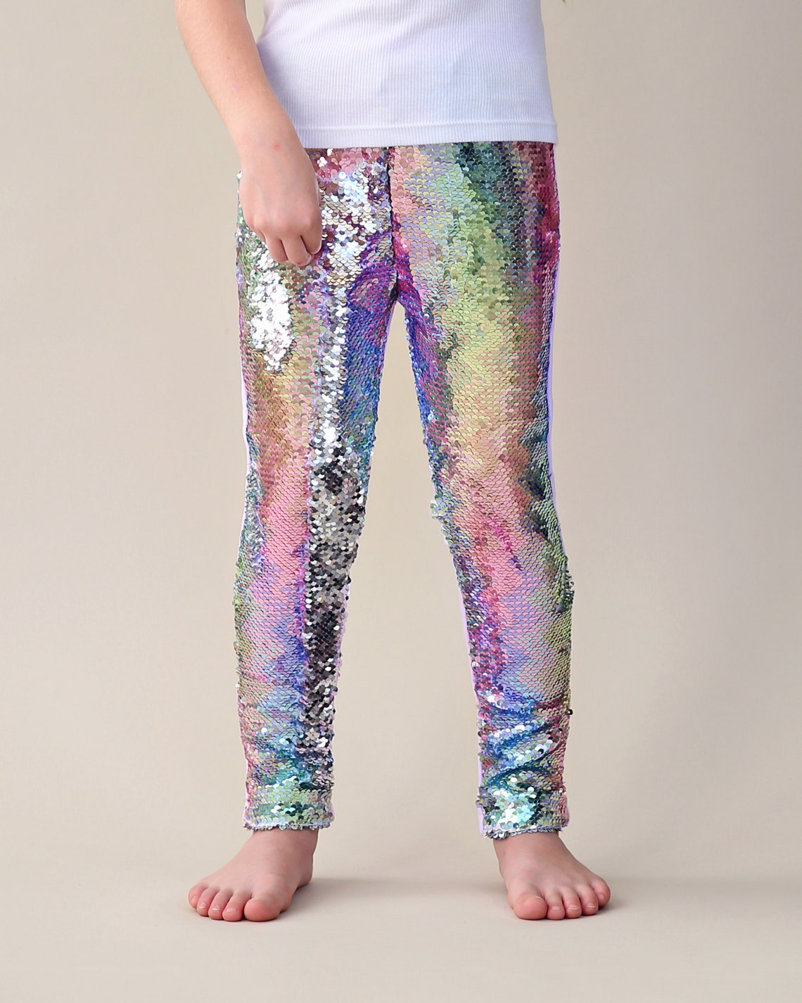 Pastel Rainbow Reversible Pants Rainbow Flip Leggings - Etsy