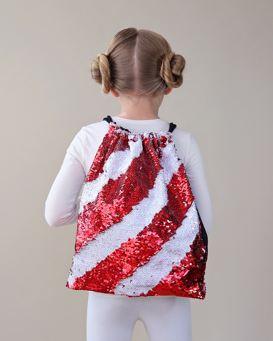 Red and White Sequin Backpack - Sequin Backpack - Sequin Bag ...