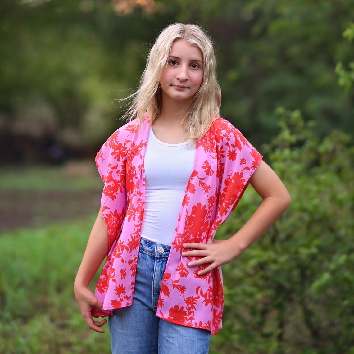 Matching Boho Kimono Floral Cardigans - Chic Floral Mom Me Set for ...