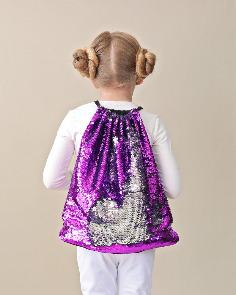 Purple and Silver Sequin Backpack Sequin Backpack Sequin | Etsy