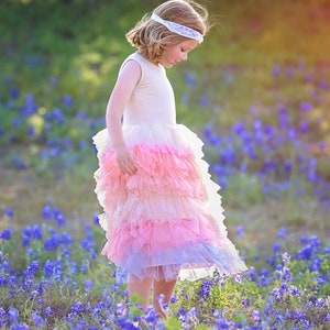 Pink Ombre Dress Long Pink Tutu Dress Pink Tutu Dress Birthday Dress ...