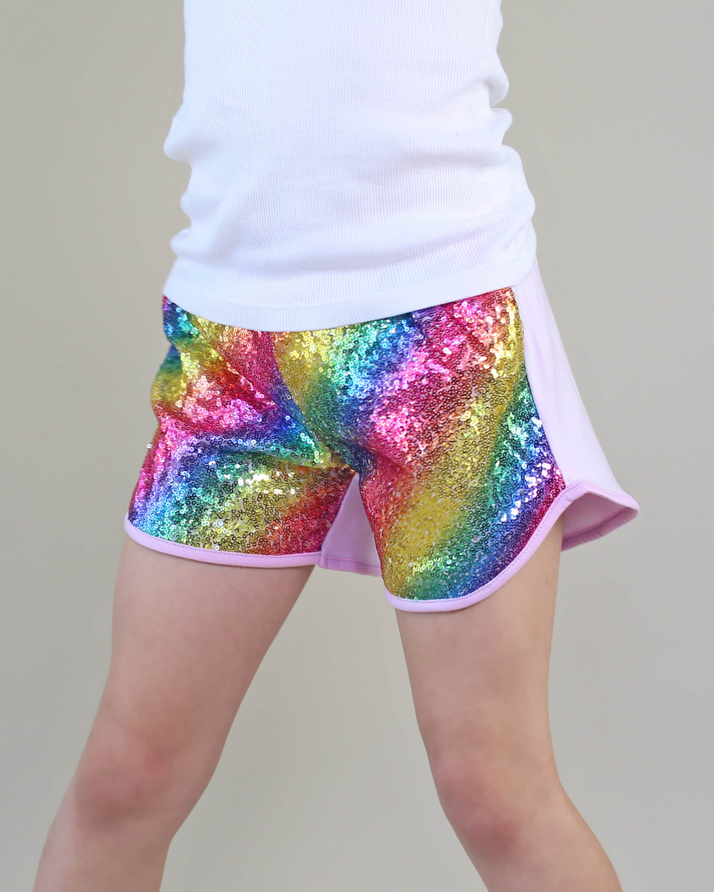 Pastel Rainbow Sequined Shorts Rainbow Sequin Shorts - Etsy UK