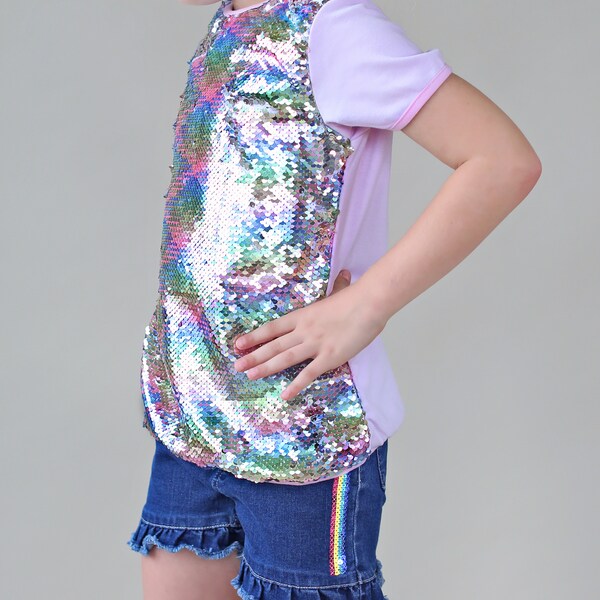 Rainbow Sequin Top - Etsy