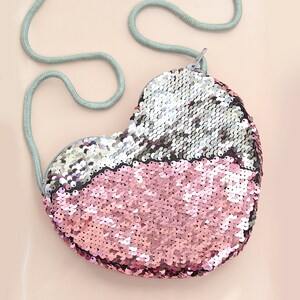 Heart Sequin Purse Flip Sequin Heart Bag Girls Heart Purse | Etsy