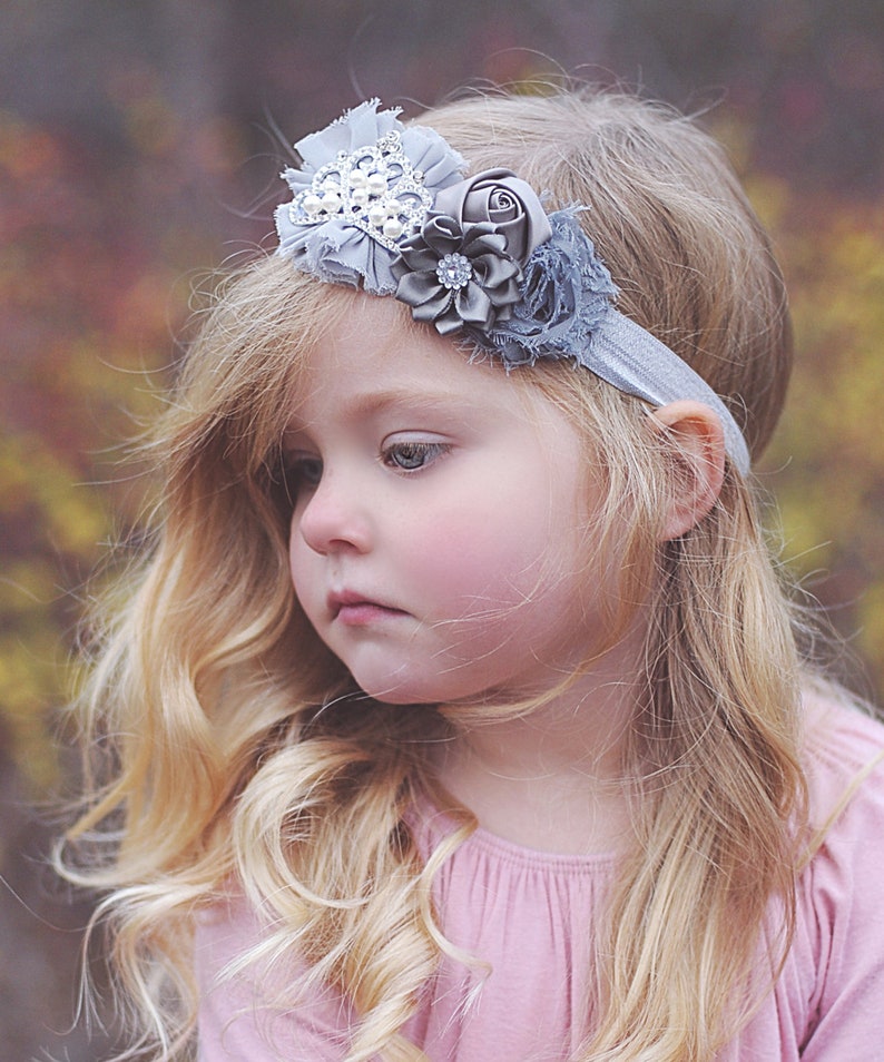 Girls Cream Tiara Floral Headband bow Headband Birthday - Etsy