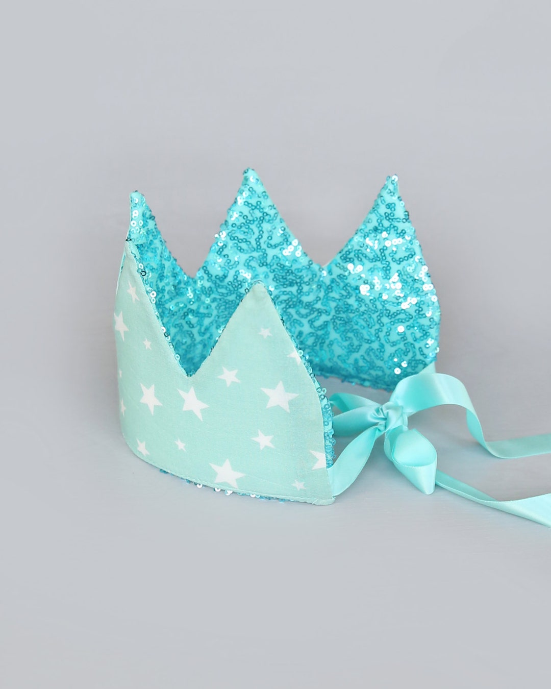 Dress up Crown - Sequin Crown - Birthday Crown - Aqua Sequin Crown ...