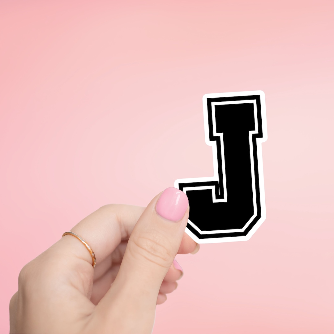 J Letter Sticker- Tumbler Sticker, Decal, Laptop Sticker, Water Bottle ...
