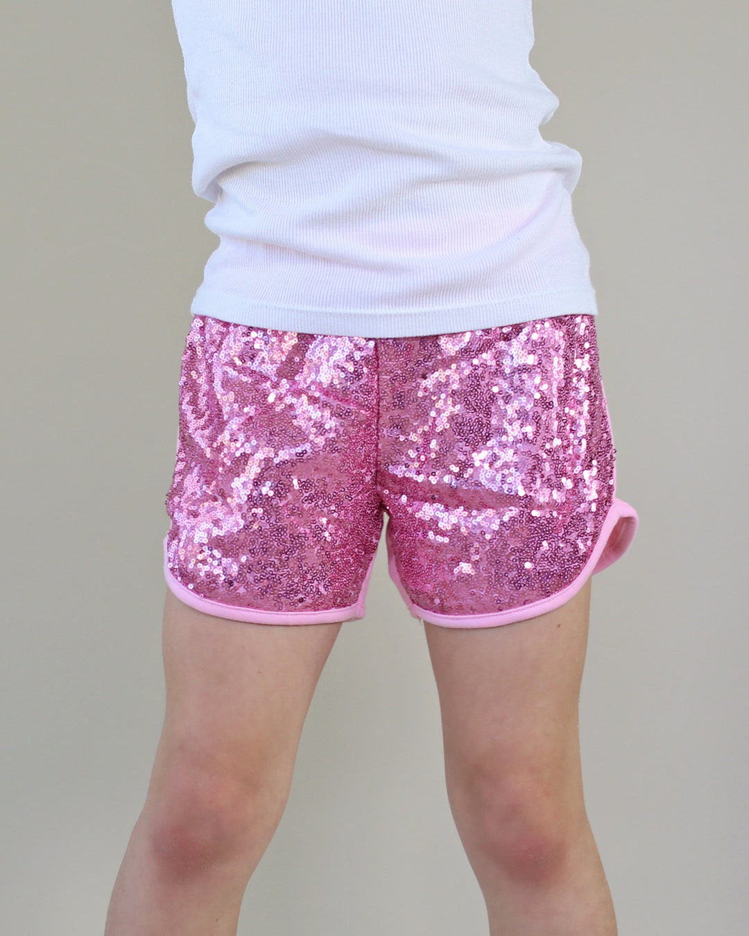 Pink Trendy Sequin Shorts for Kids - Colorful and Fashionable, Perfect ...