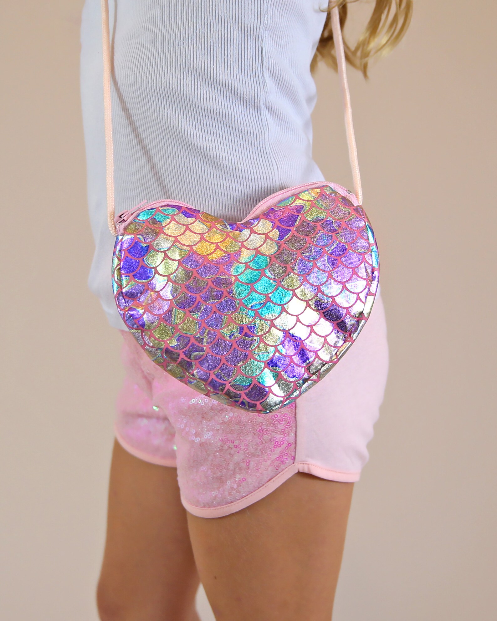 Mermaid Metallic Heart Purse Metallic Heart Bag Girls - Etsy