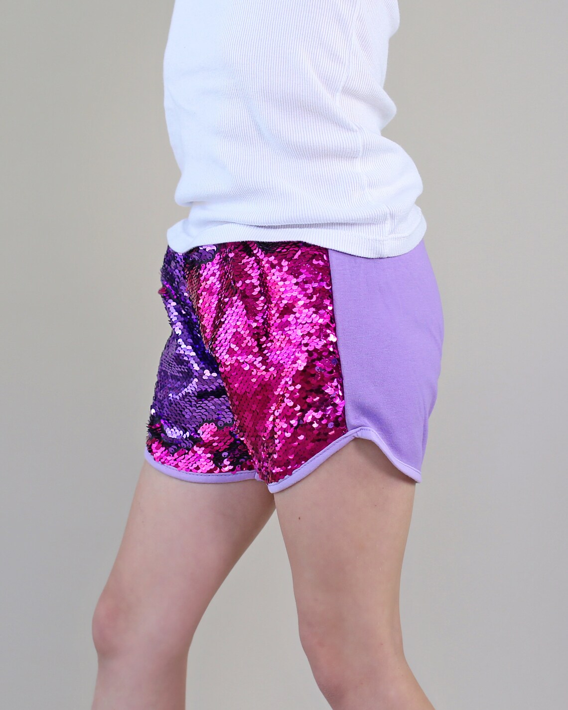Purple and Hot Pink Reversible Sequined Shorts Hot Pink and - Etsy