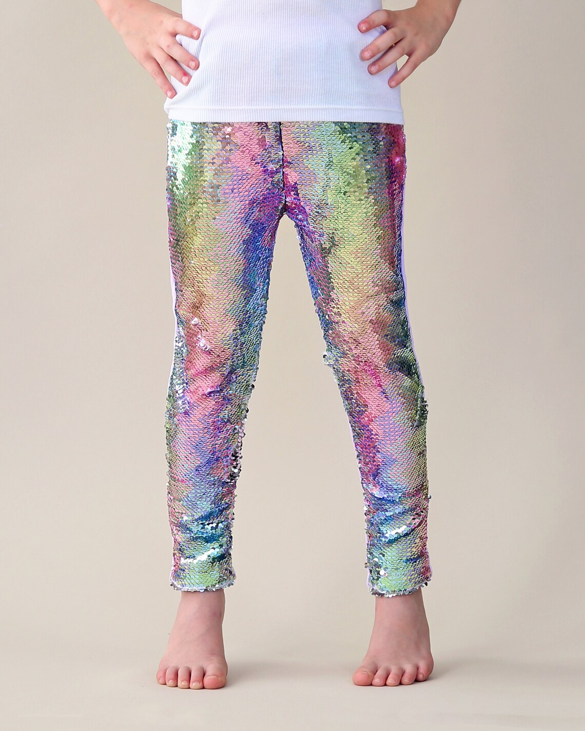 Pastel Rainbow Reversible Pants Rainbow Flip Leggings - Etsy