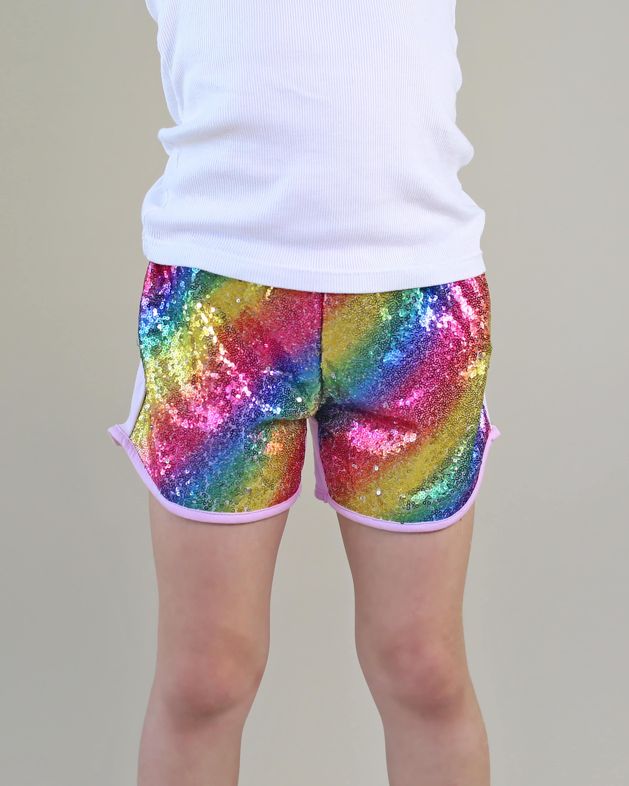 Pastel Rainbow Sequined Shorts Rainbow Sequin Shorts - Etsy UK