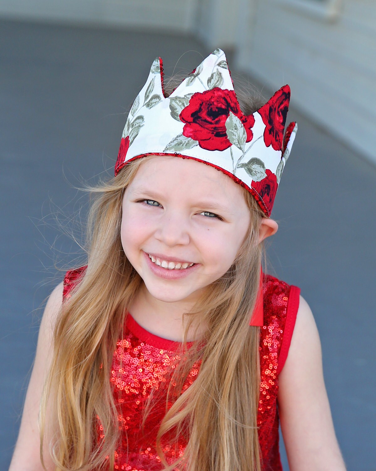 Red Roses Dress up Crown Sequin Crown Birthday Crown Red - Etsy