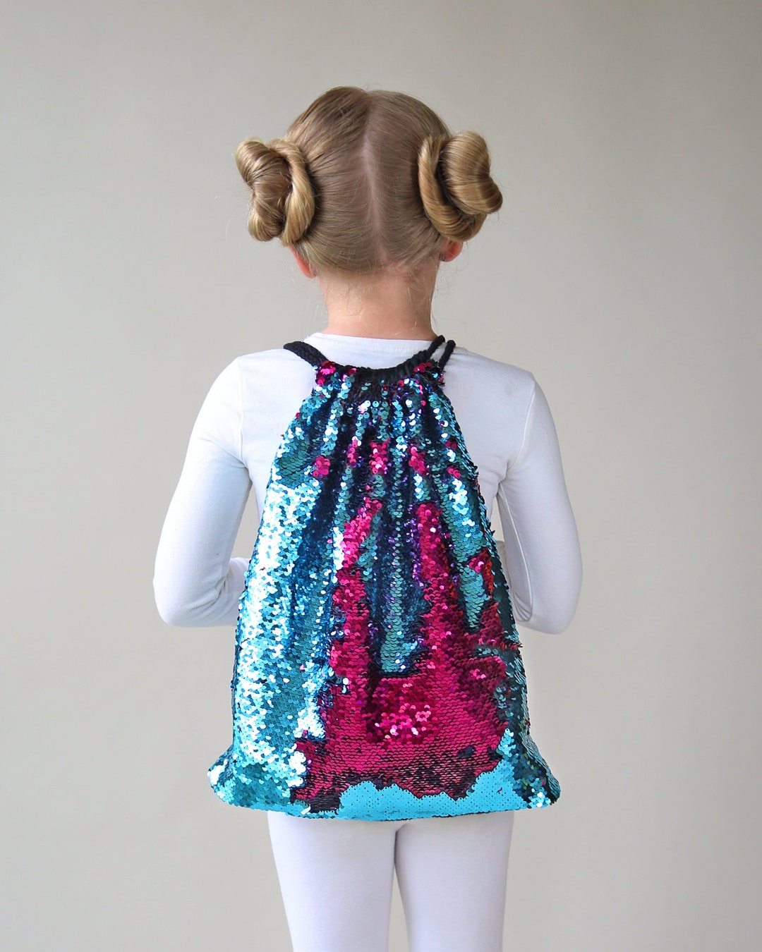 Turquoise and Hot Pink Sequin Backpack - Sequin Backpack - Sequin Bag ...