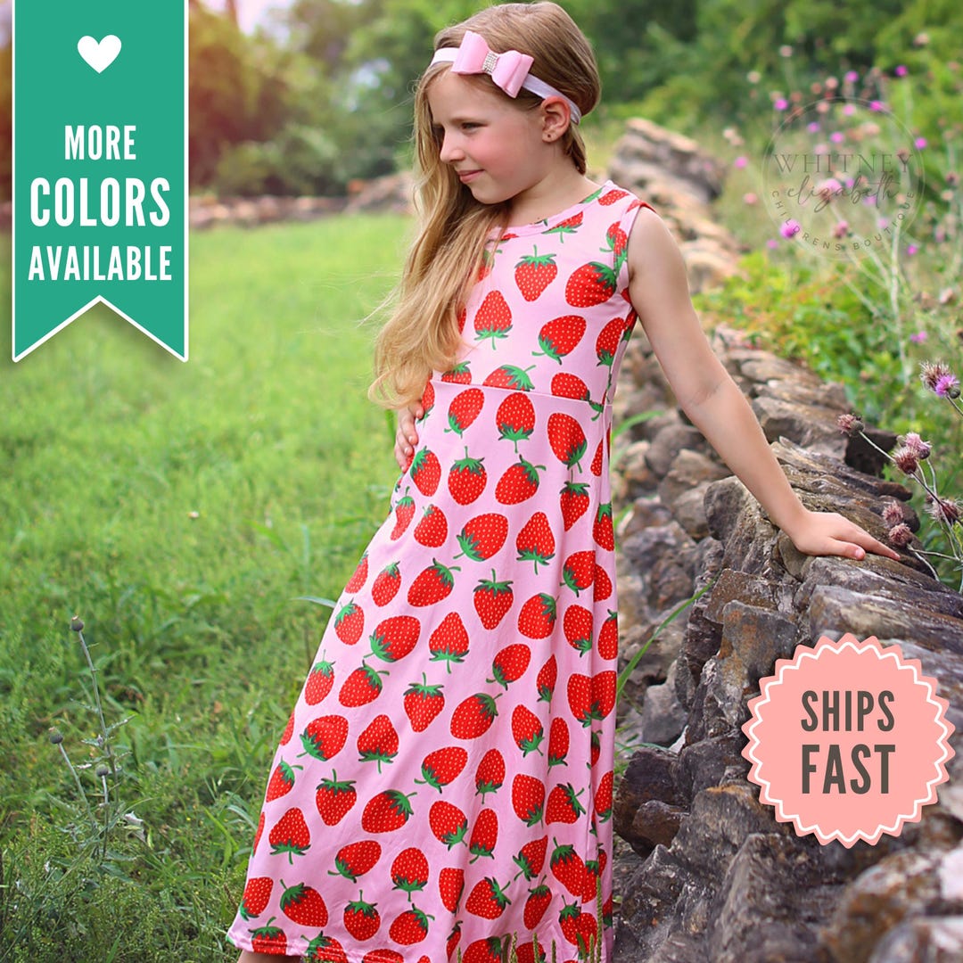 Girls Sleeveless Maxi Dress, Girls Long Dress, Spring Dress, Summer ...