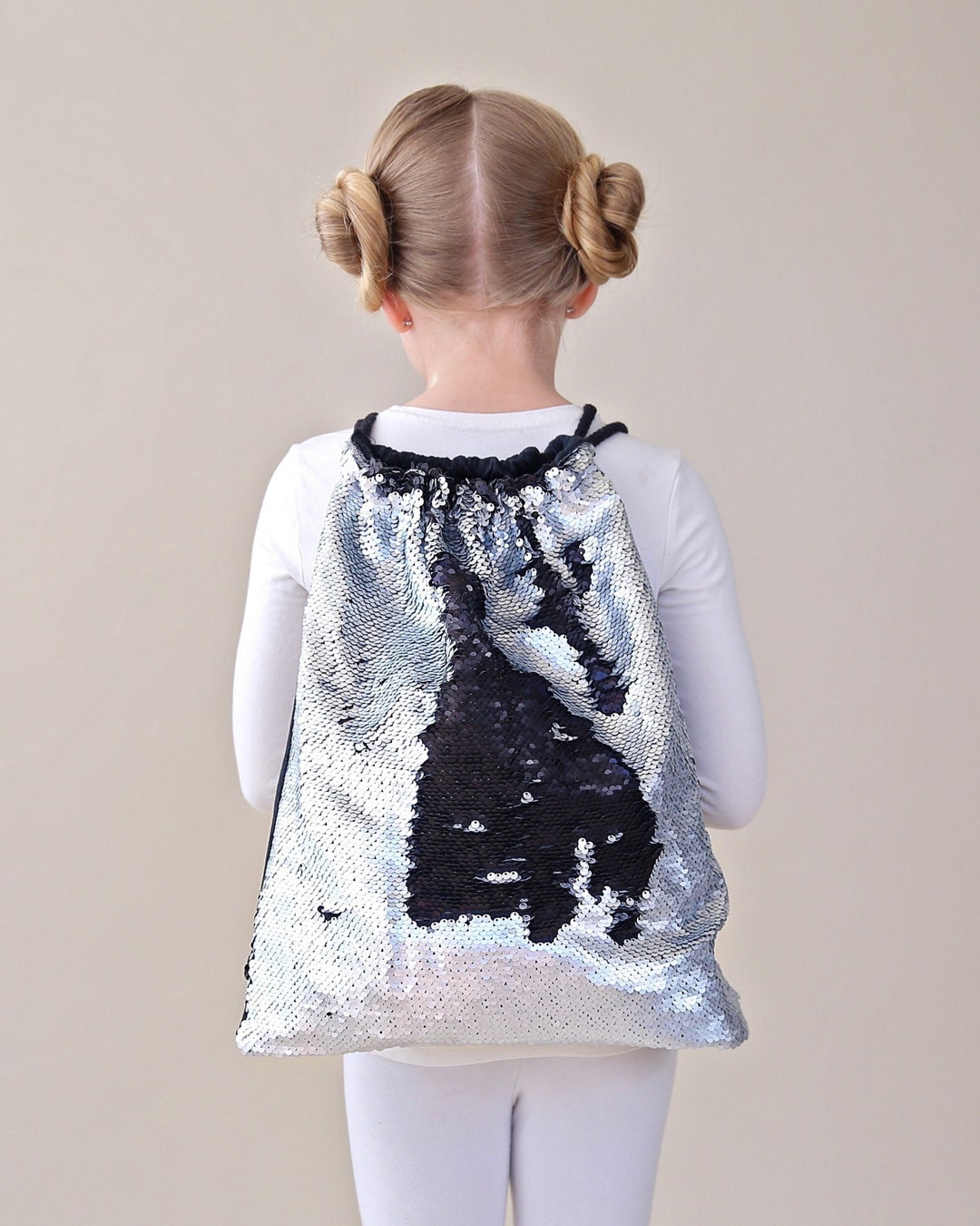 Black and Silver Sequin Backpack - Sequin Backpack - Sequin Bag ...