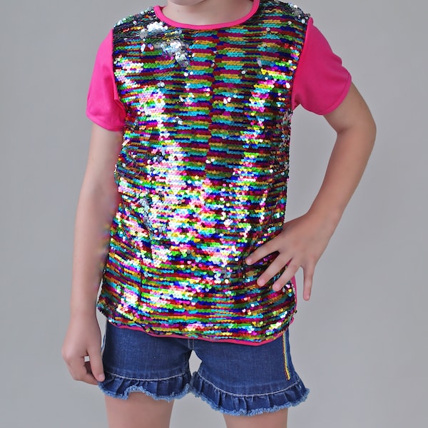 Rainbow Sequin Top - Etsy