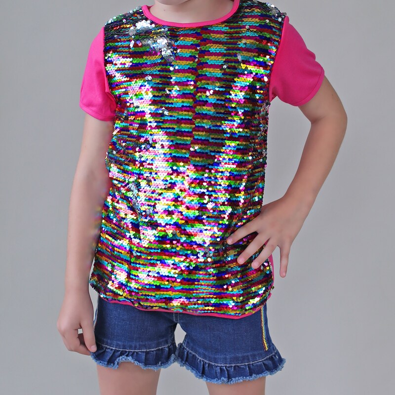 Rainbow Sequin Top - Etsy