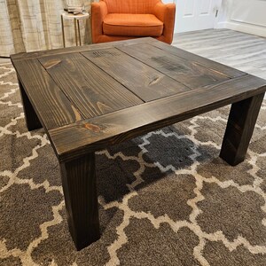 Rustic Square Brown Wooden Coffee Table - Etsy