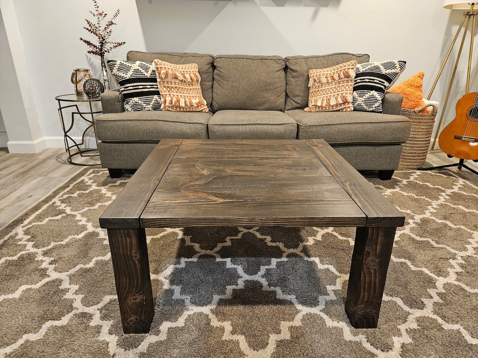 Rustic Square Brown Wooden Coffee Table - Etsy