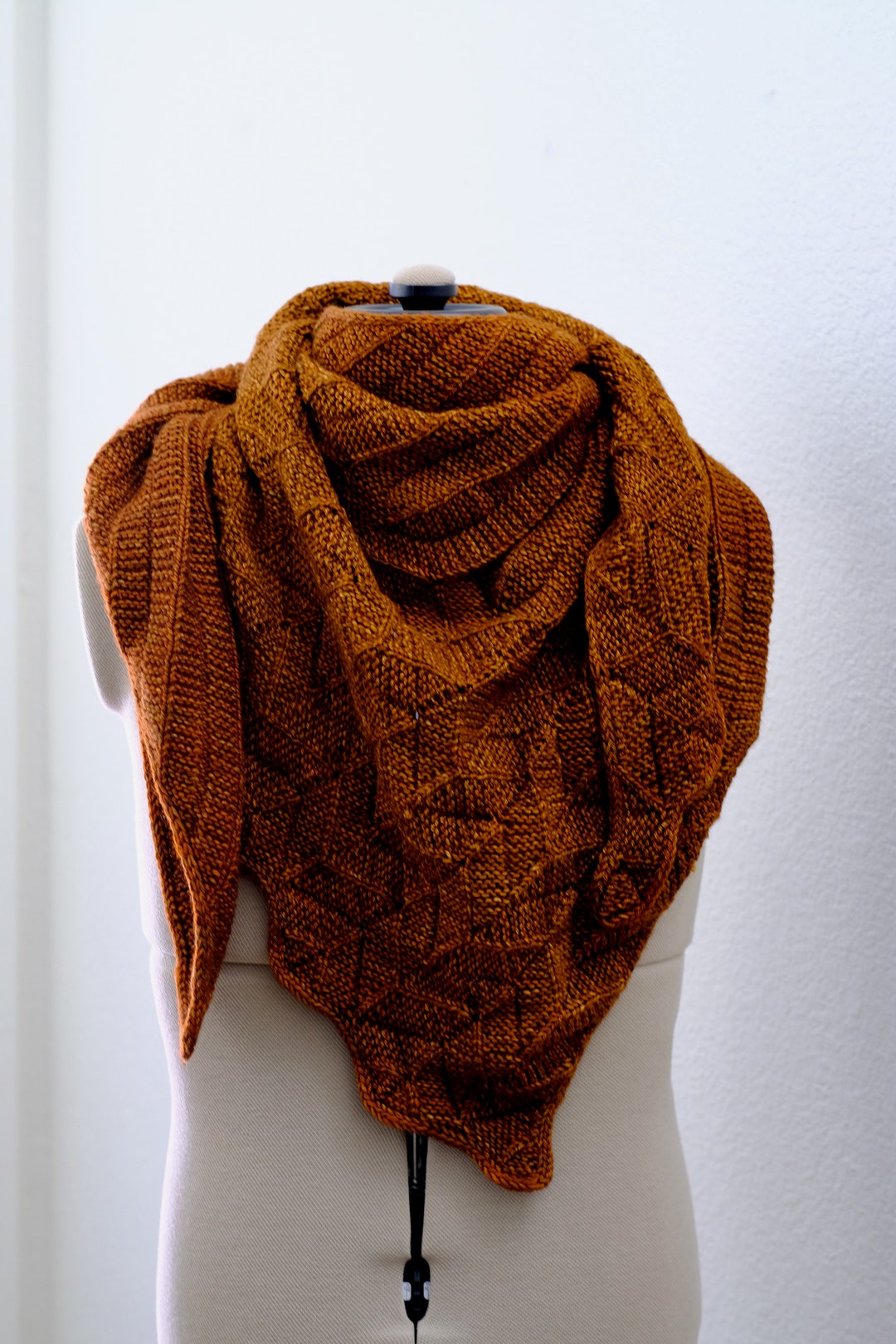 Hand Knit Scarf Hand Knit Shawl Hand Knit Accessory Merino Wool ...