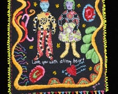 Items similar to Love You Forever Embroidered Textile on Etsy